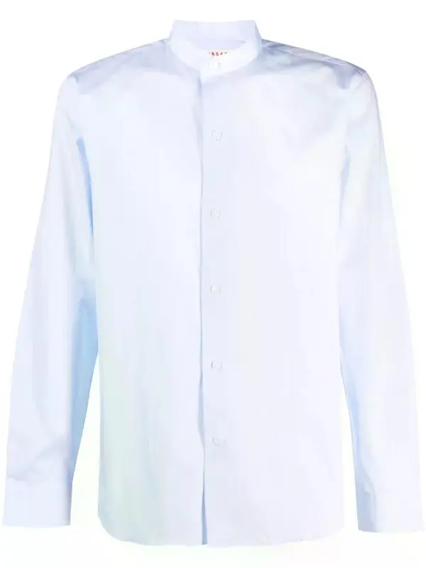 FURSAC Collarless Long-sleeve Cotton Shirt