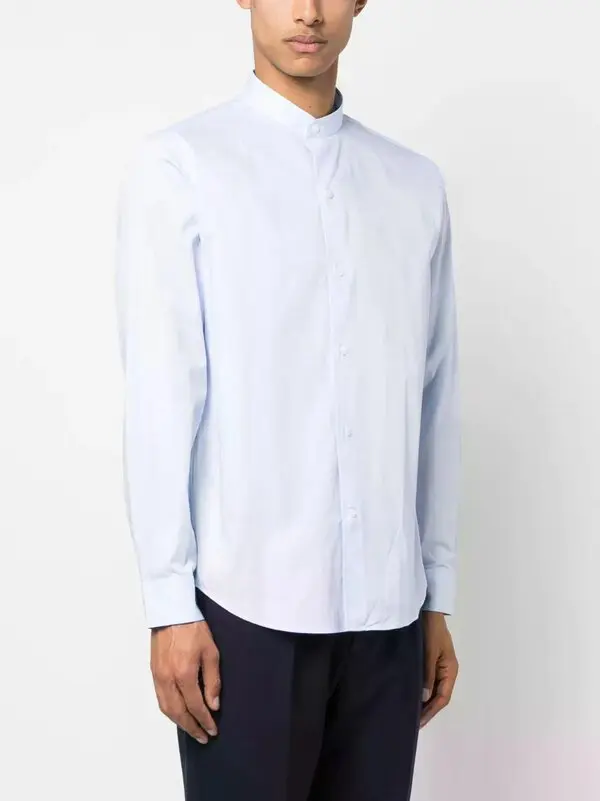 FURSAC Collarless Long-sleeve Cotton Shirt