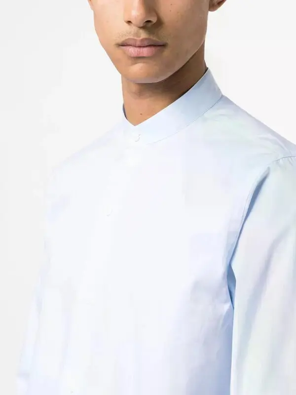 FURSAC Collarless Long-sleeve Cotton Shirt