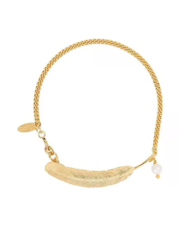 WOUTERS & HENDRIX Voyages Naturalistes Pearl Feather Bracelet - Gold