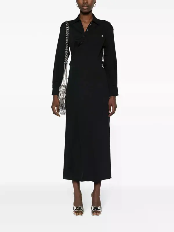 Rabanne Ruched Midi Wrap Dress