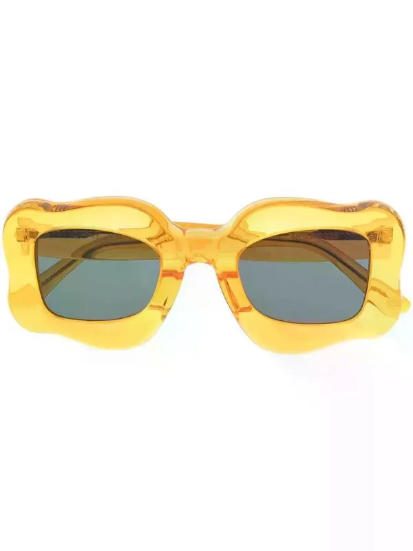 BONSAI Oversized Curved-frame Sunglasses - Orange