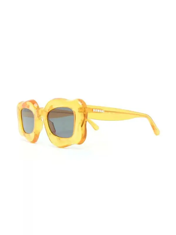 BONSAI Oversized Curved-frame Sunglasses - Orange