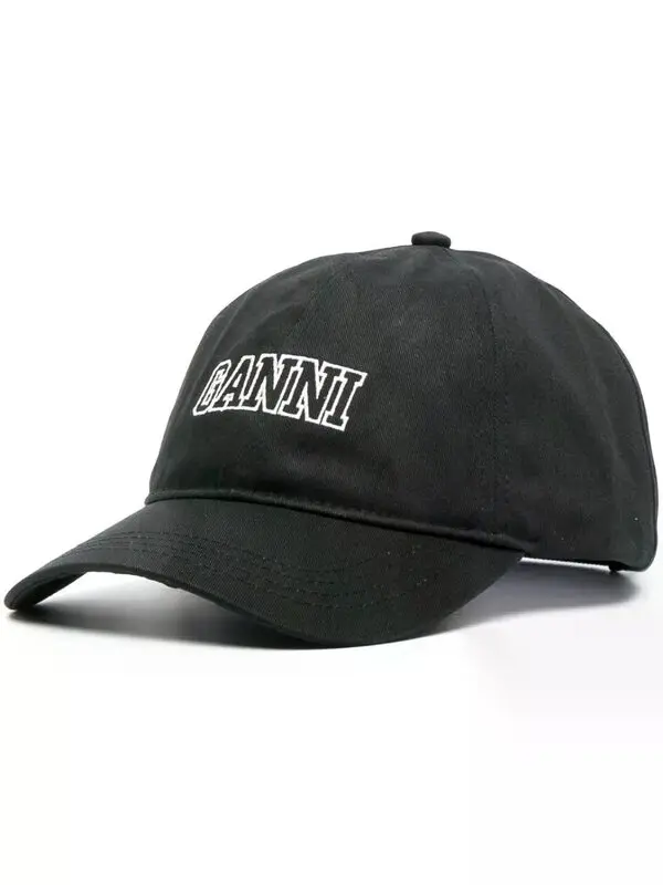 GANNI Logo-embroidered Cotton Baseball Cap