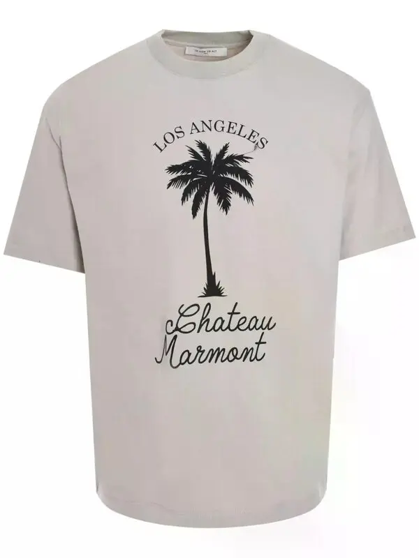 IH NOM UH NIT Palm-print Cotton T-shirt - Grey