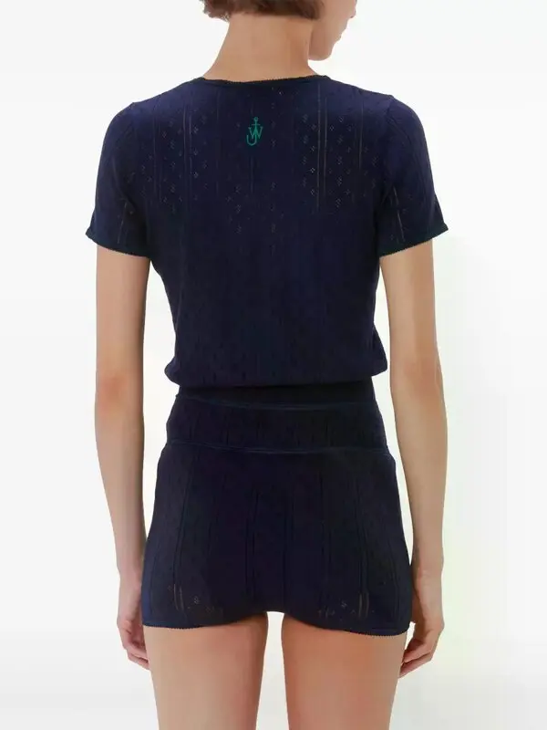 JW Anderson Logo-embroidered Pointelle Top