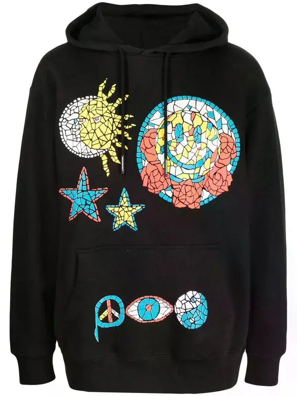 MARKET Mosaic Graphic-print Hoodie - Black