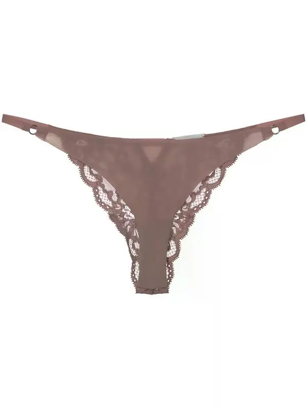 FLEUR DU MAL Charlotte Lace Seamless String Cheeky - Neutrals