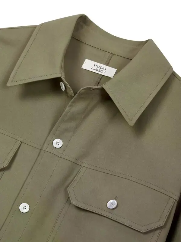 STUDIO TOMBOY Two-pocket Cotton Shirt - Green