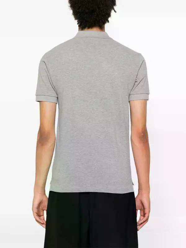 Play Comme Des Garcon Heart-patch Cotton Polo Shirt - Grey