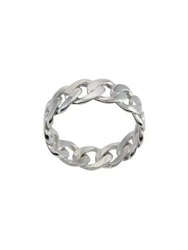 NIALAYA JEWELRY Chain-link Band Ring - Silver