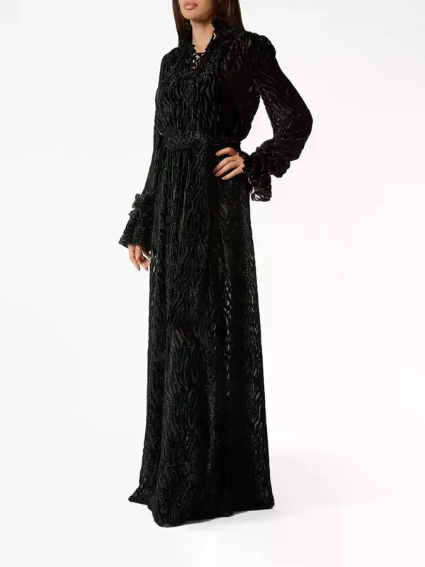 Philipp Plein Chiffon Gipsy Devoré-effect Dress - Black