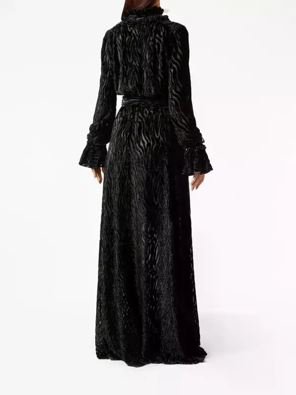 Philipp Plein Chiffon Gipsy Devoré-effect Dress - Black