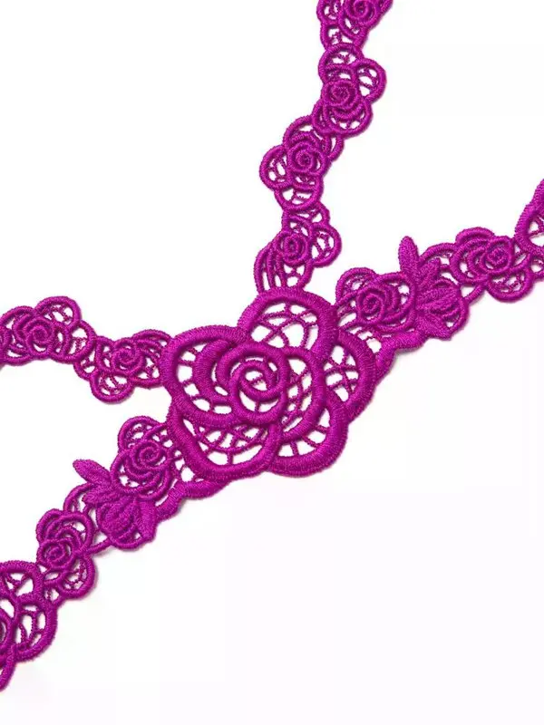 FLEUR DU MAL Fleur Guipure Ouvert Bralette - Purple