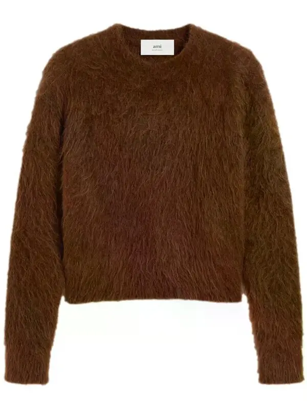 AMI Paris Alpaca-mohair Blend Brushed Sweater
