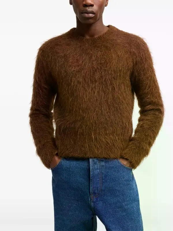 AMI Paris Alpaca-mohair Blend Brushed Sweater