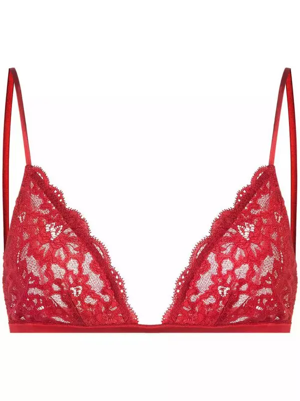 FLEUR DU MAL Charlotte Triangle Bra - Red