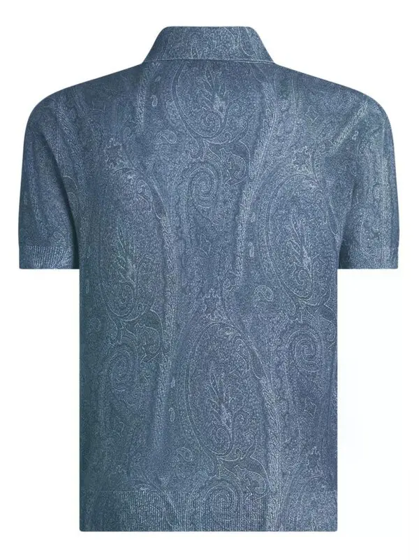 Etro Paisley-print Polo Shirt - Blue