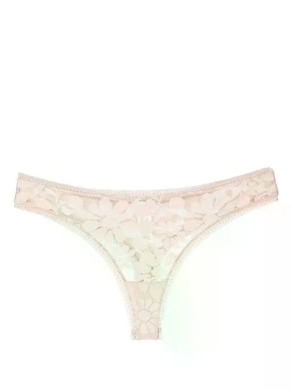 ERES Mini Tanga Floral Lace Thong - Neutrals