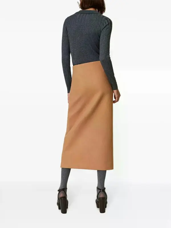 TWINSET Straight Midi Skirt With Front Slit