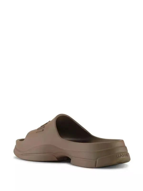 GANNI Logo-embossed Platform Slides