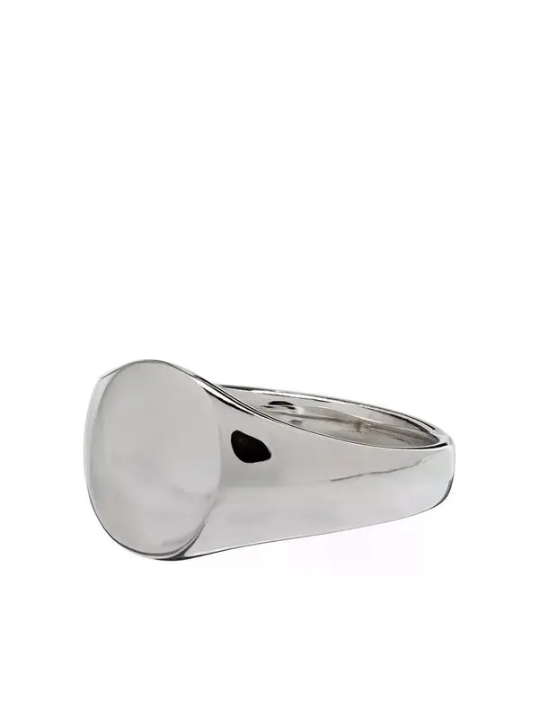 Tom Wood Mini Signet Oval Ring - Silver