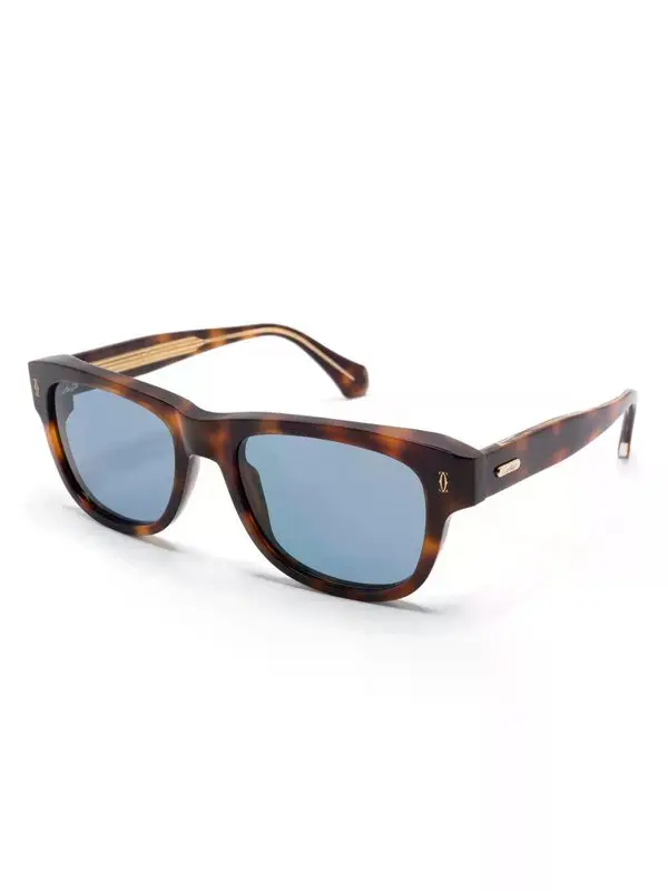 Cartier Tortoiseshell-effect Square-frame Sunglasses