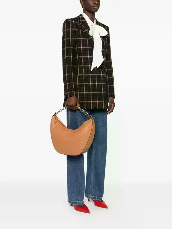 Valentino Garavani Medium Vlogo Moon Bag - Brown