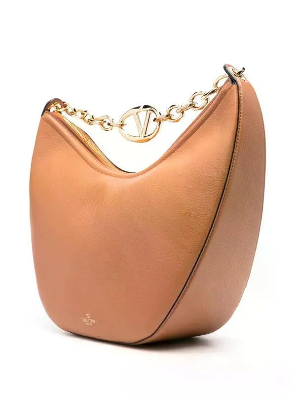 Valentino Garavani Medium Vlogo Moon Bag - Brown