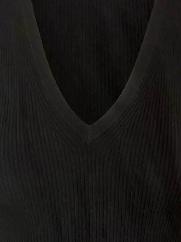 Veronica Beard Sid Ribbed-knit Top - Black