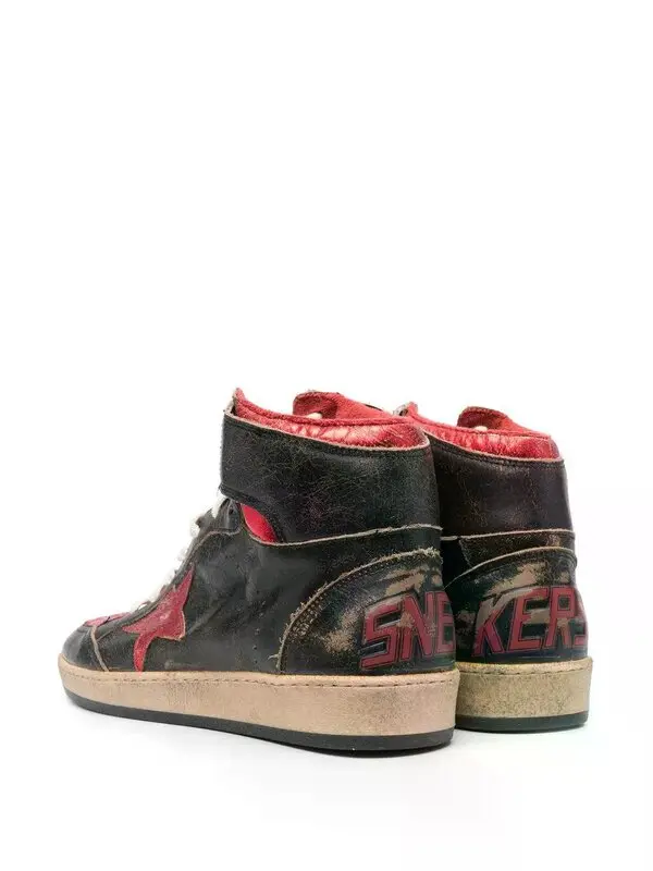 GOLDEN GOOSE Distressed High-top Sneakers - Black