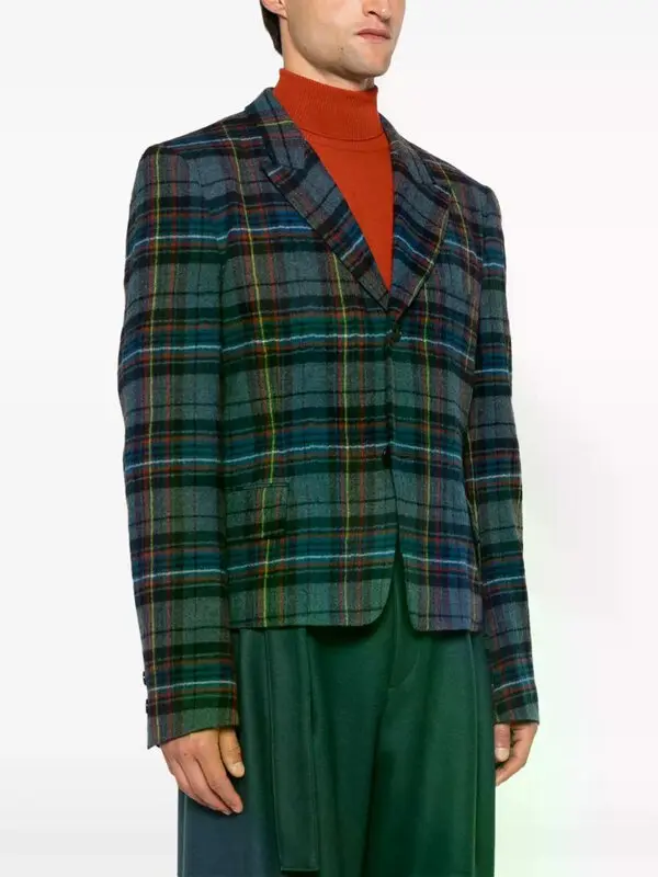 Yohji Yamamoto Tartan Wool Blazer