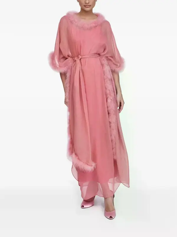 BARUNI Feather-trim Maxi Dress - Pink