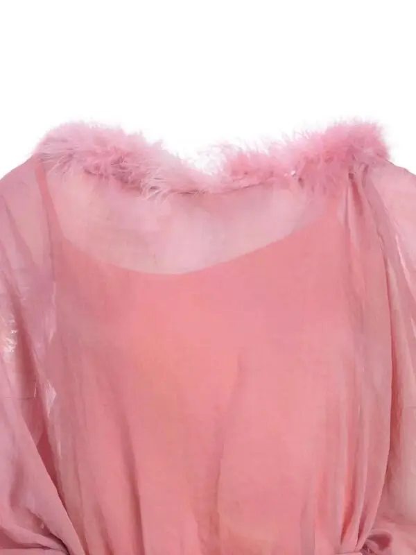 BARUNI Feather-trim Maxi Dress - Pink