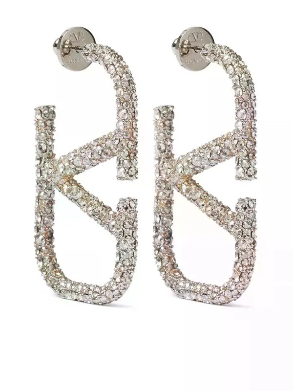 Valentino Garavani Vlogo Signature Crystal Earrings - Silver