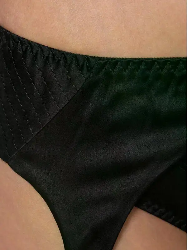 FLEUR DU MAL Topstitch Garter Belt - Black