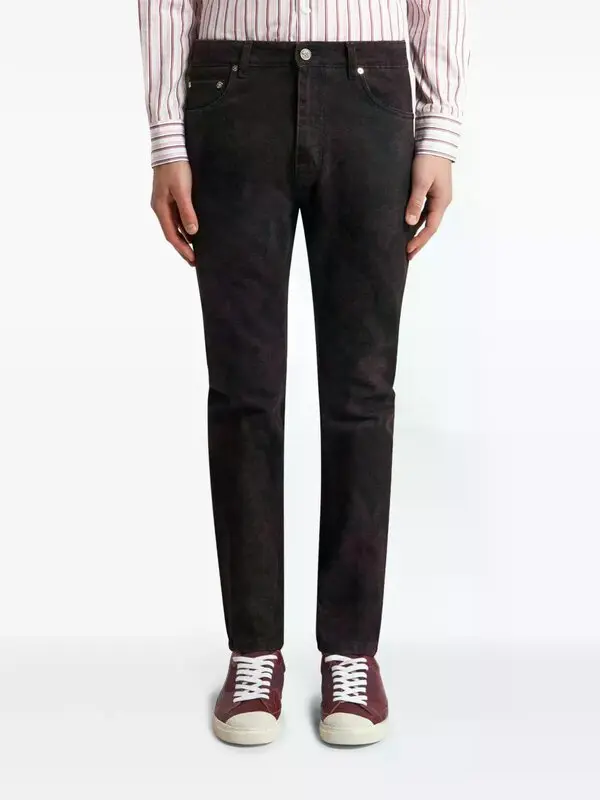 Etro Paisley-pattern Slim-fit Jeans - Red