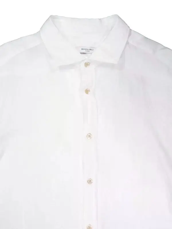 Boglioli Long-sleeve Linen Shirt - White