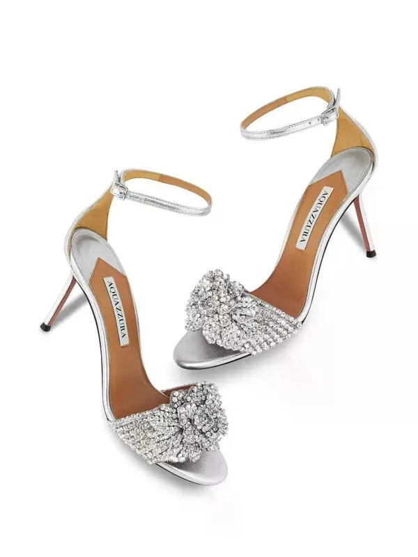 AQUAZZURA 85mm Peony Crystal Sandals
