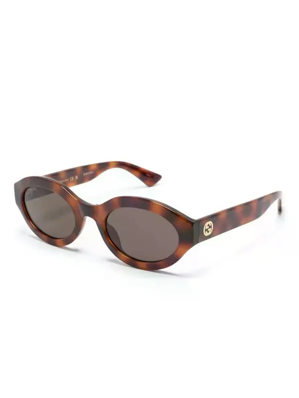 Gucci Oval-frame Sunglasses - Brown