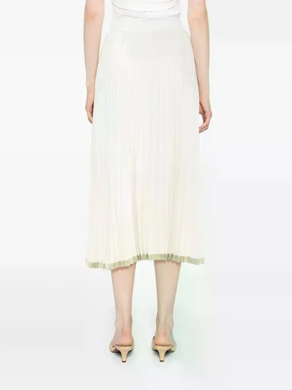 Vince Pleated Tiered Skirt - Neutrals