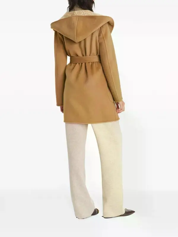 Tory Burch Monogram-jacquard Belted-waist Coat