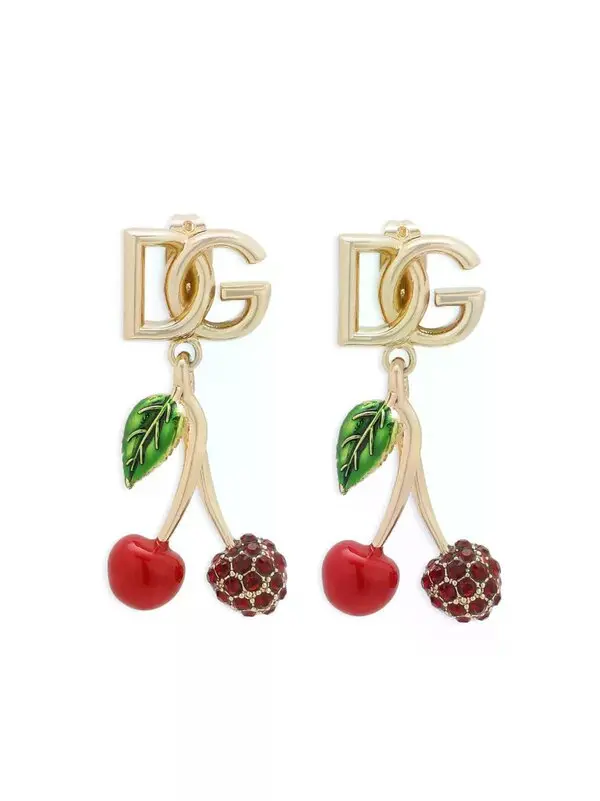 Dolce & Gabbana Logo-lettering Drop Earrings - Gold
