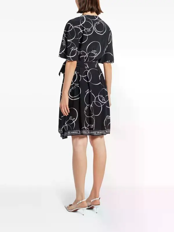 Karl Lagerfeld Circle-print Wrap Dress