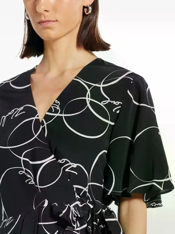Karl Lagerfeld Circle-print Wrap Dress