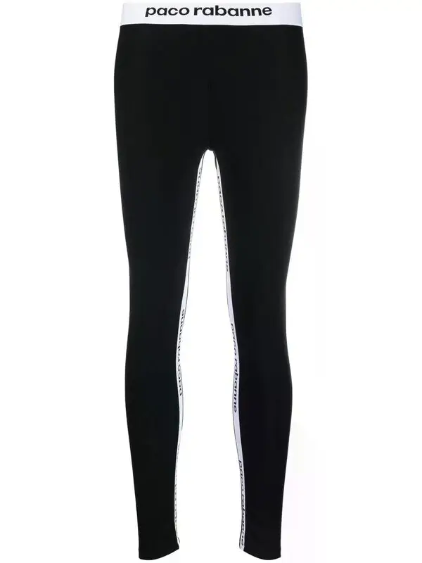 Rabanne Logo Tape Leggings - Black