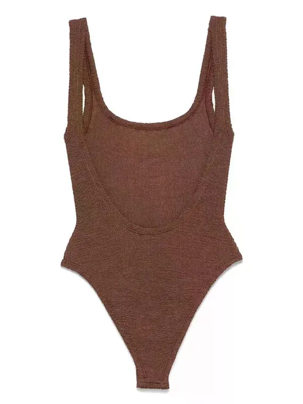 Hunza G Square-neck Crinkle-effect Swimsuit
