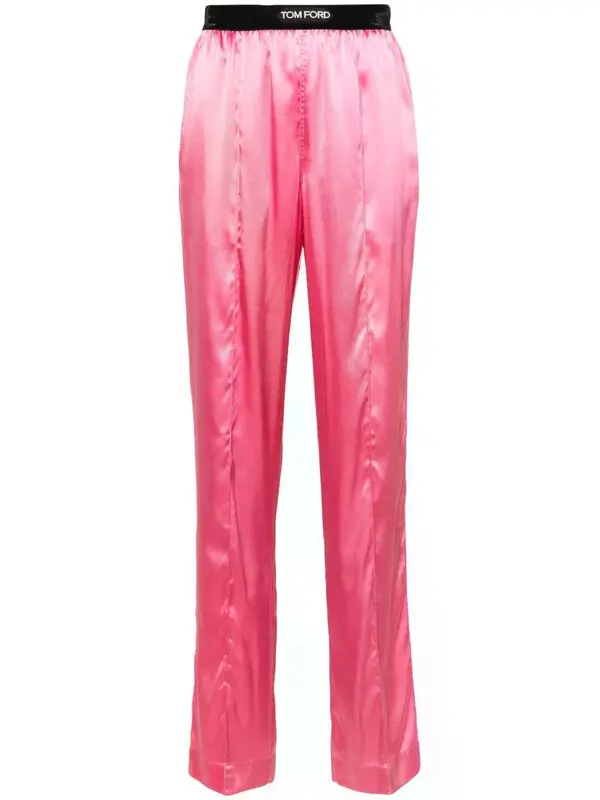 TOM FORD Straight-leg Silk Trousers - Pink