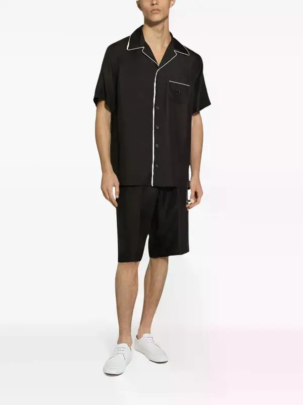 Dolce & Gabbana Embroidered Silk Track Shorts