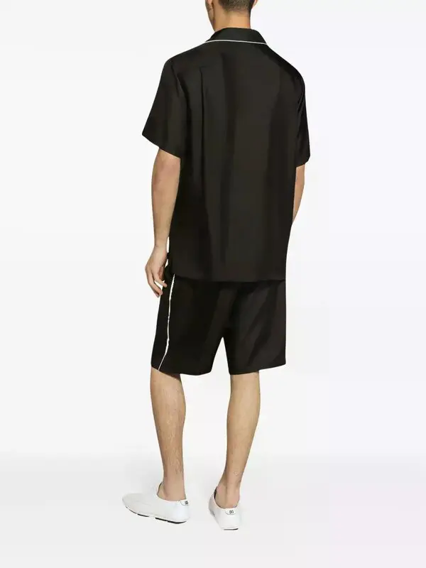 Dolce & Gabbana Embroidered Silk Track Shorts